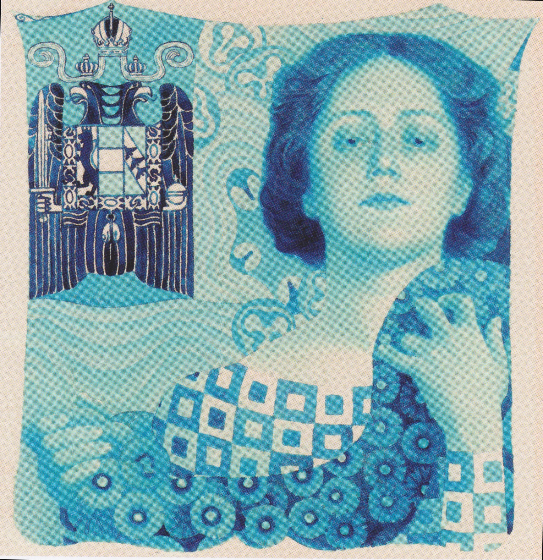 Design of 100 crowns bill - Koloman Moser 作品高清图 - 麦田艺术