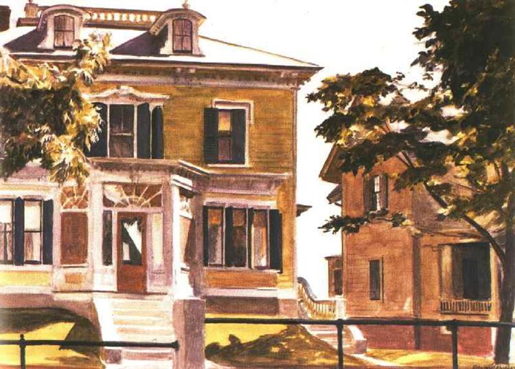 Davis House 爱德华·霍普高清作品,无水印大图 - 麦田艺术