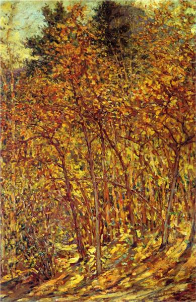 Autumn Sunlight - Robert Lewis Reid作品,无水印高清大图 - 麦田艺术