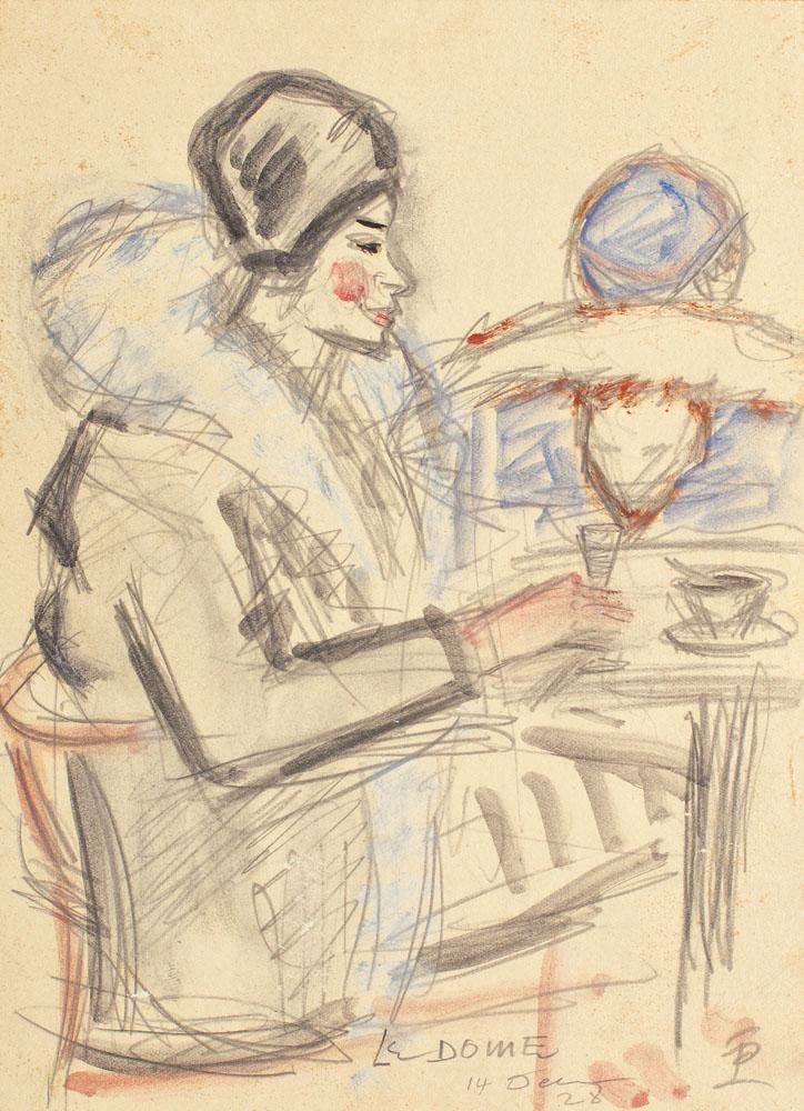 Café du Dome - Theodor Pallady作品,无水印高清大图 - 麦田艺术