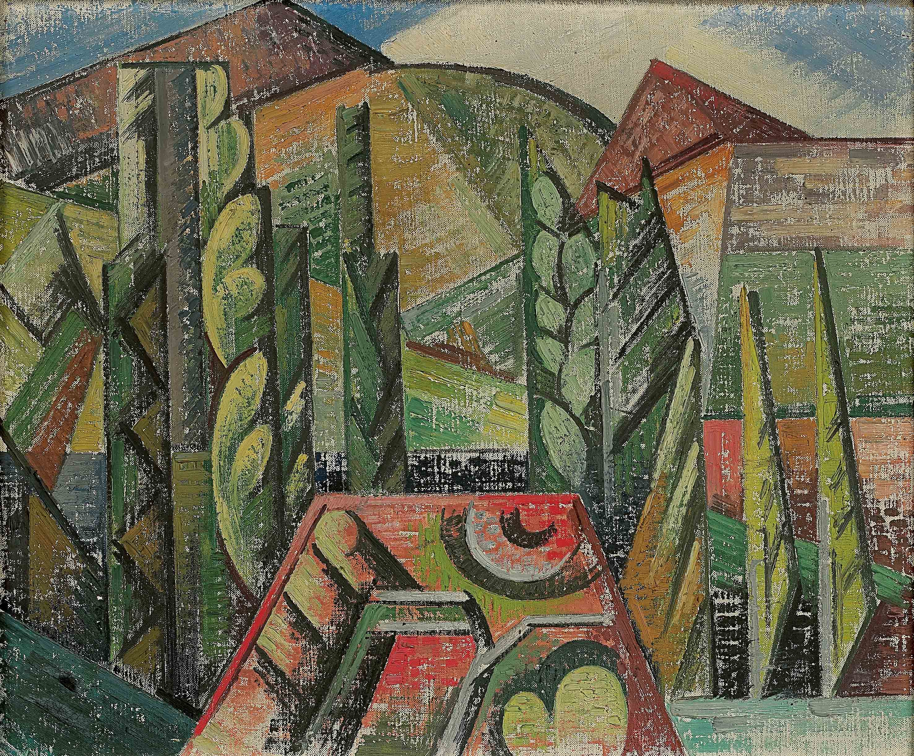 Paysage à Céret - Auguste Herbin作品,无水印高清大图 - 麦田艺术