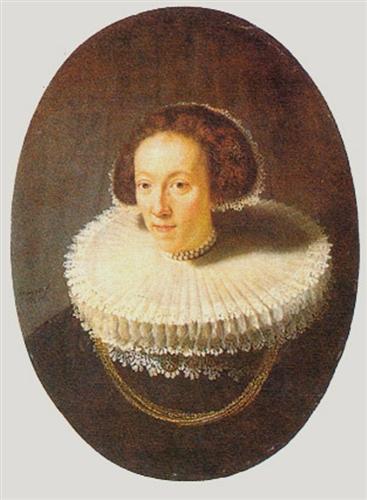 Portrait of Marie De Rohan, Duchess of Chevreuse - Claude Deruet高清作品 - 麦田艺术