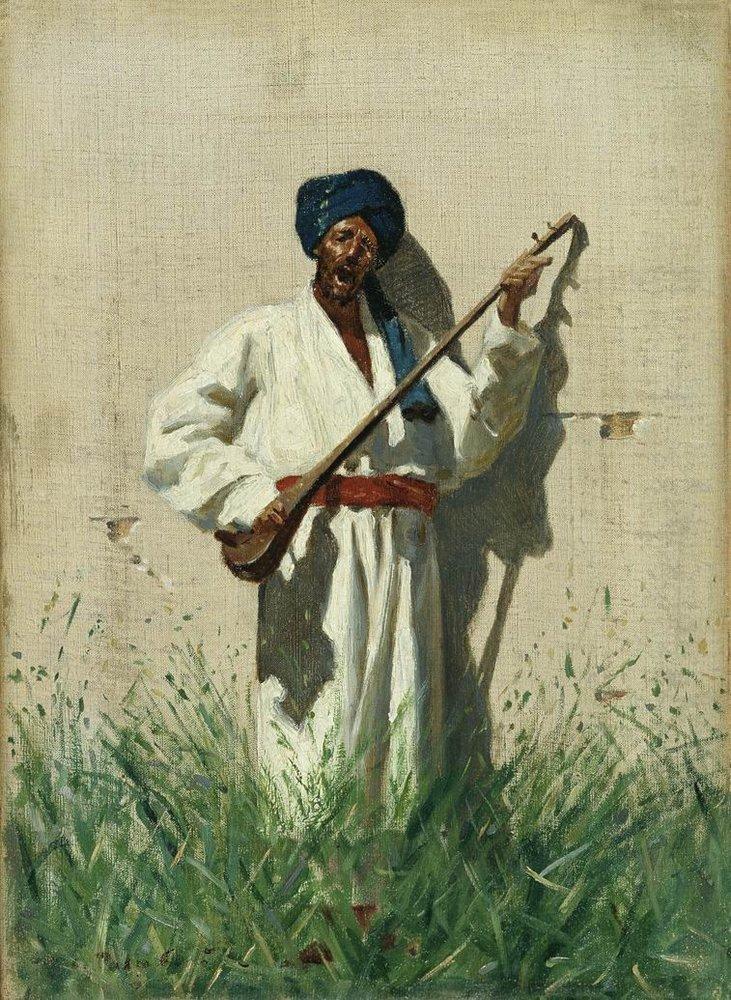 Dutar-player - Vasily Vereshchagin作品,无水印高清图 - 麦田艺术