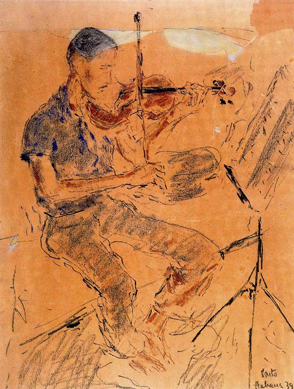 Leonel Alberú playing the violin - Arturo Souto作品,无水印高清图 - 麦田艺术