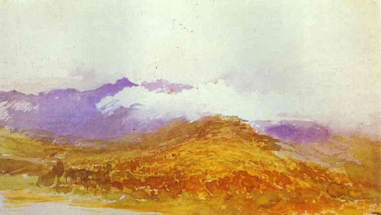 Mountains of the Crimea in Autumn - Fyodor Vasilyev作品,无水印高清图 - 麦田艺术
