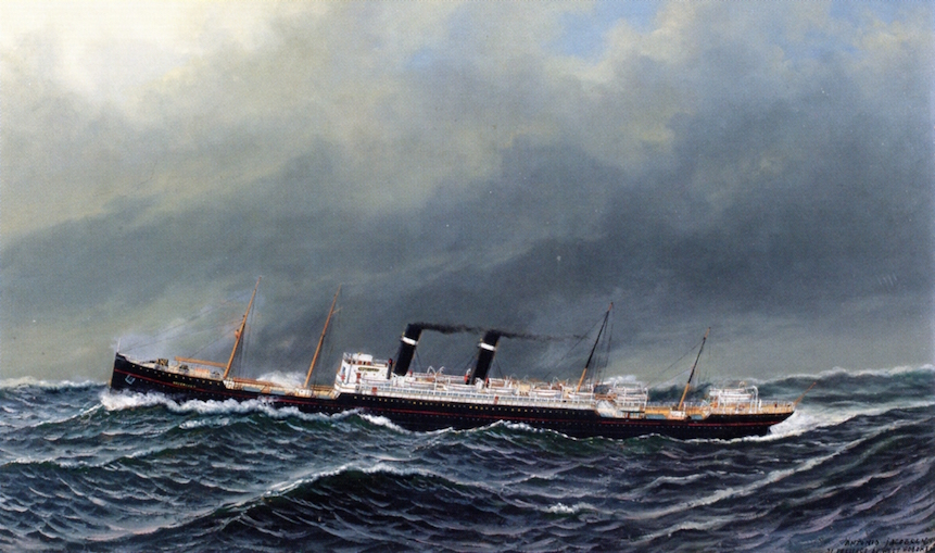 The Dutch Steamer Vaderland on a Choppy Sea - Antonio Jacobsen作品,无水印高清图 ...