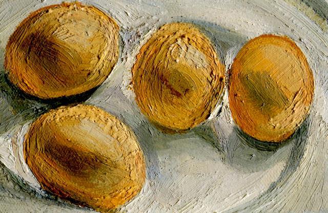 卢西安·弗洛伊德 Lucian Freud《Four Eggs on a Plate 》2002