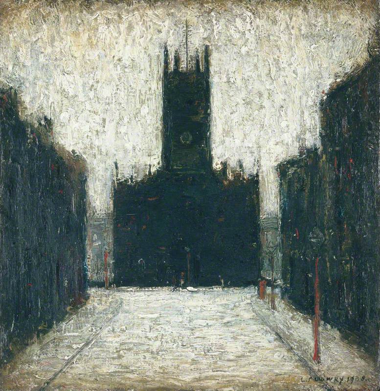 St John's Church, Manchester - L. S. Lowry作品,无水印高清图 - 麦田艺术