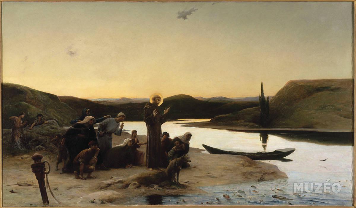 St Francis of Assisi Preaching to the Fish - Luc-Olivier Merson作品,无水印高清 ...