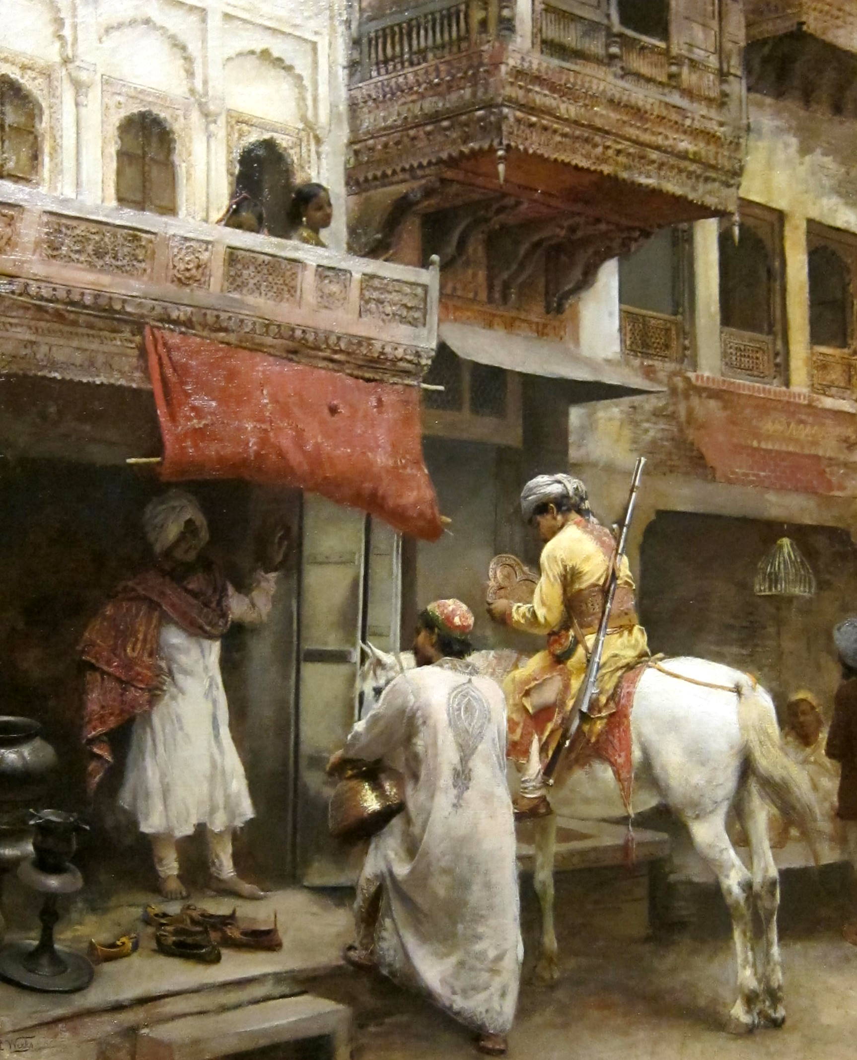 Street Scene In India - Edwin Lord Weeks作品,无水印高清图 - 麦田艺术