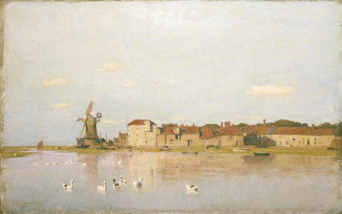 A Flood Tide at Cley next the Sea, Norfolk - Frederick George Cotman作品 ...