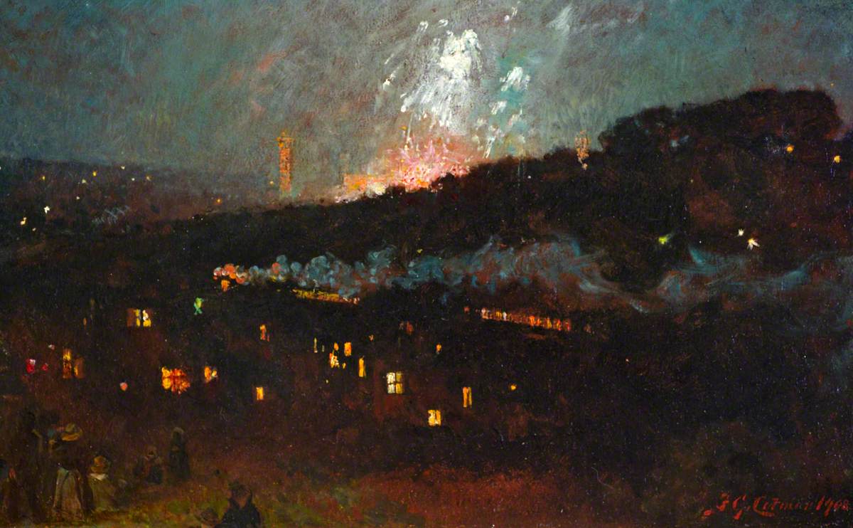 A Firework Display at the Crystal Palace - Frederick George Cotman作品,无 ...