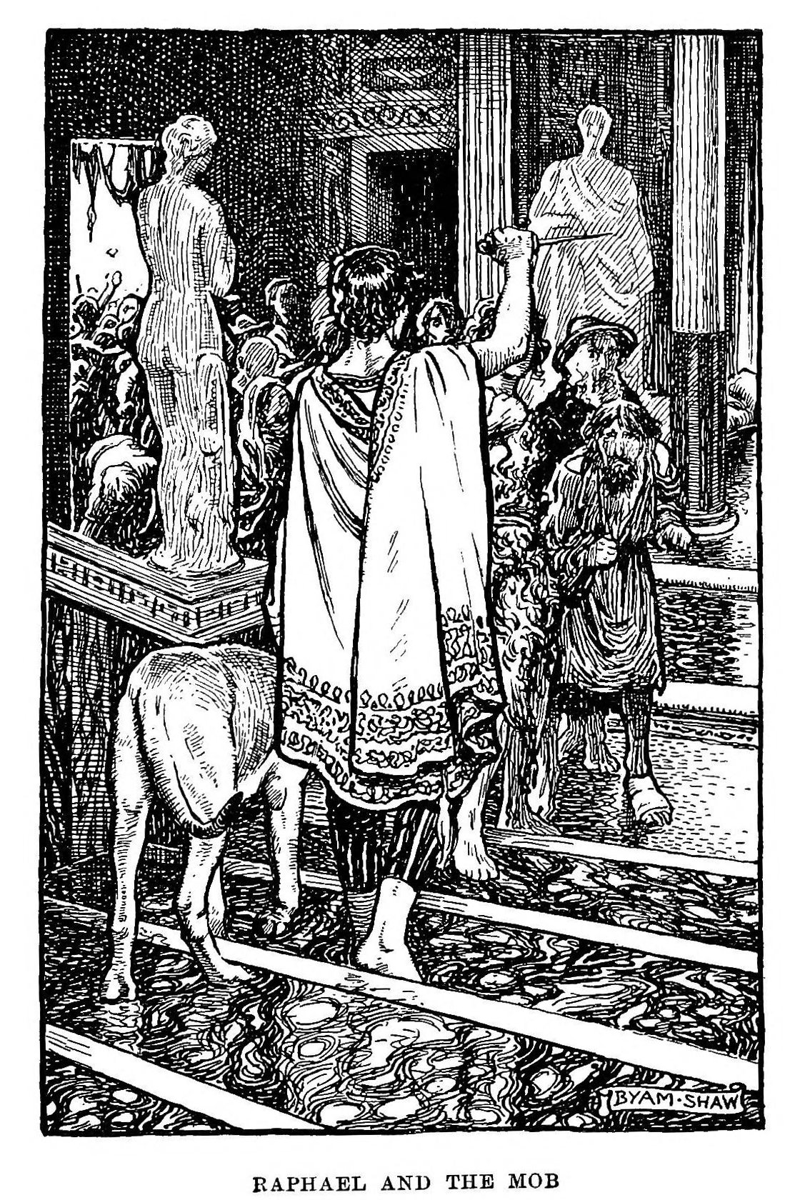 Raphael and the Mob. Illustration from a 1914 Edition of Charles ...
