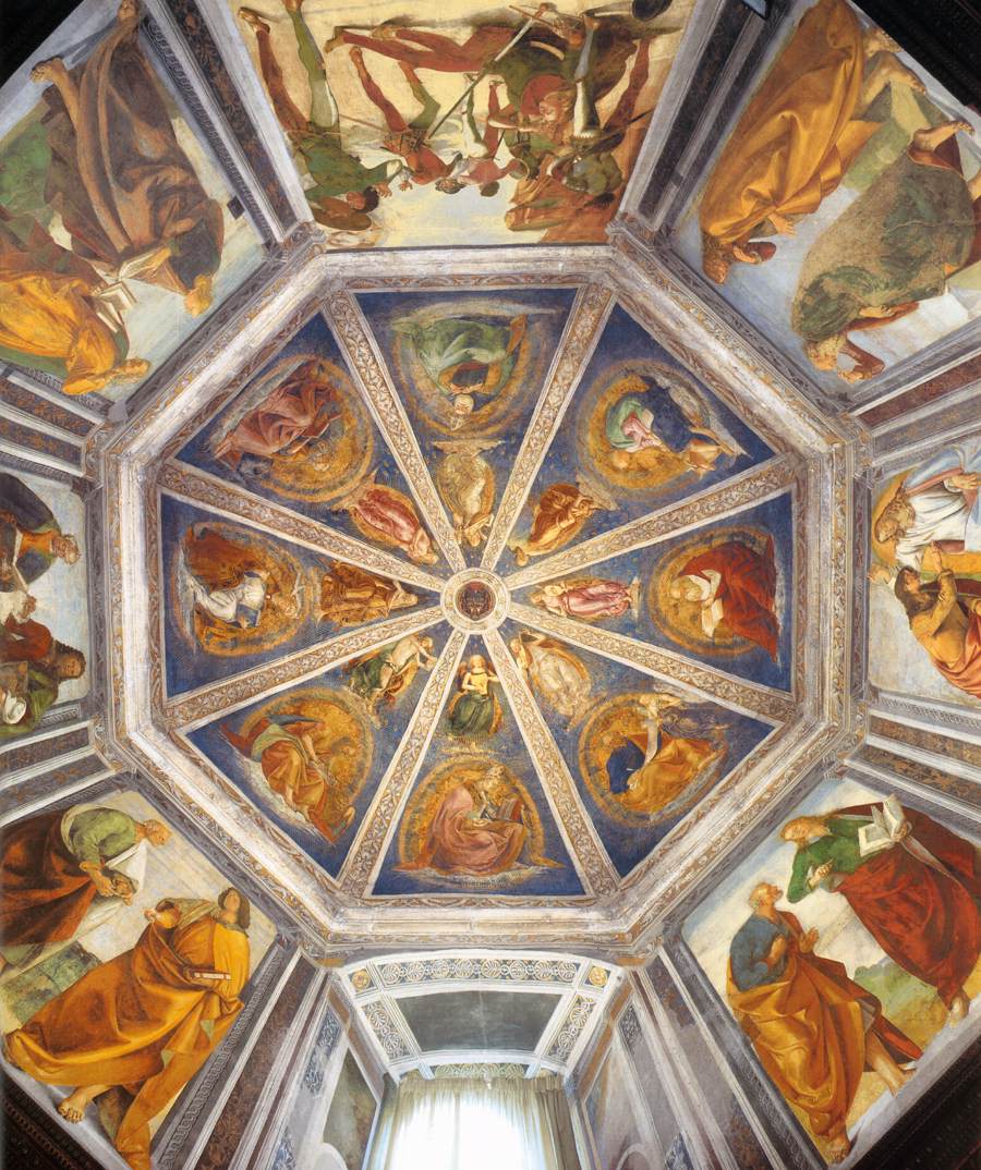 View of the Vaulting of the Sacristy of St. John - Luca Signorelli作品,无 ...