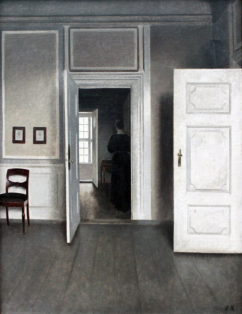 Interior Strandgade 30 - Vilhelm Hammershoi作品,无水印高清图 - 麦田艺术