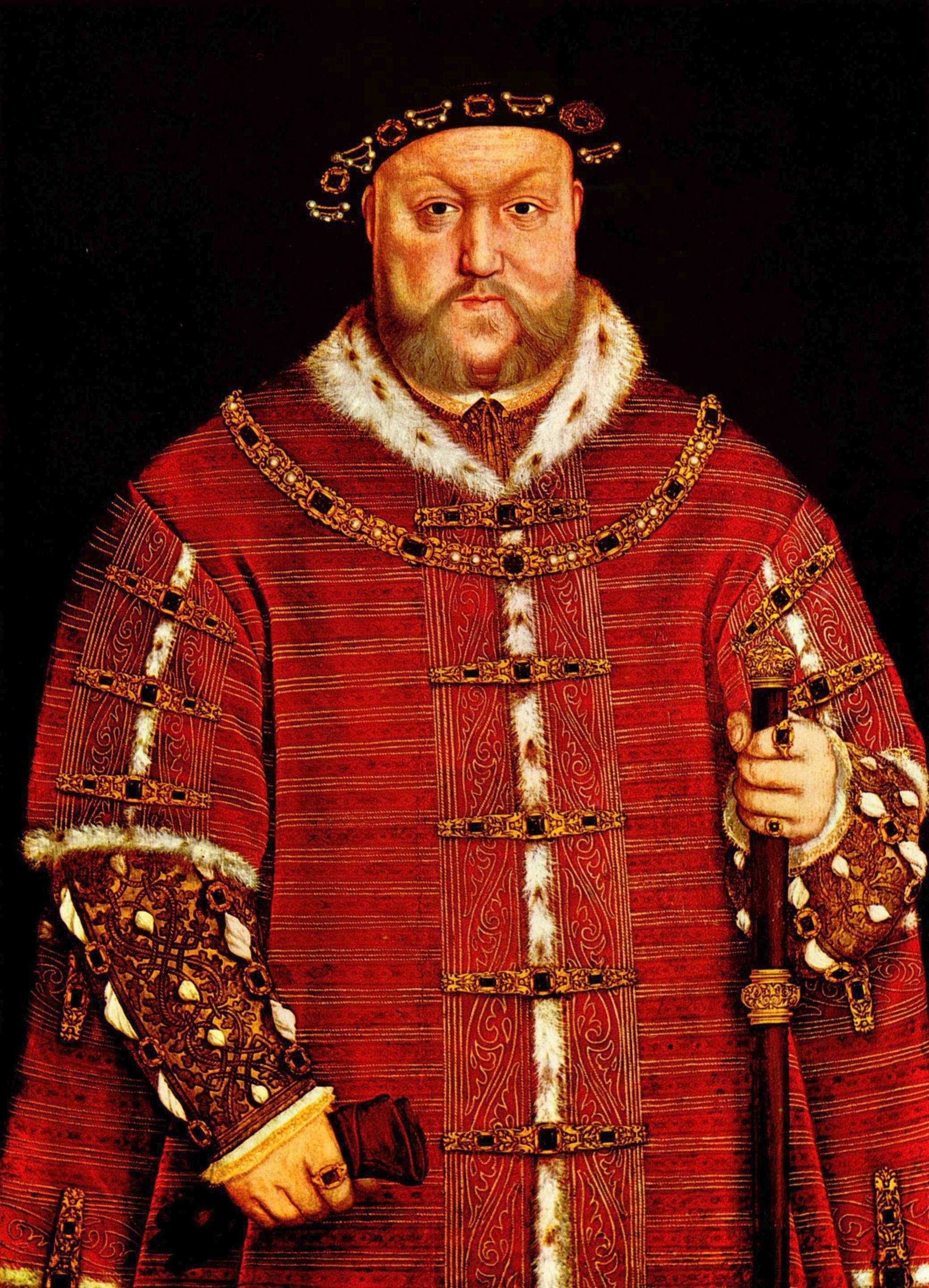 Portrait of Henry VIII - Hans Holbein the Younger作品,无水印高清图 - 麦田艺术