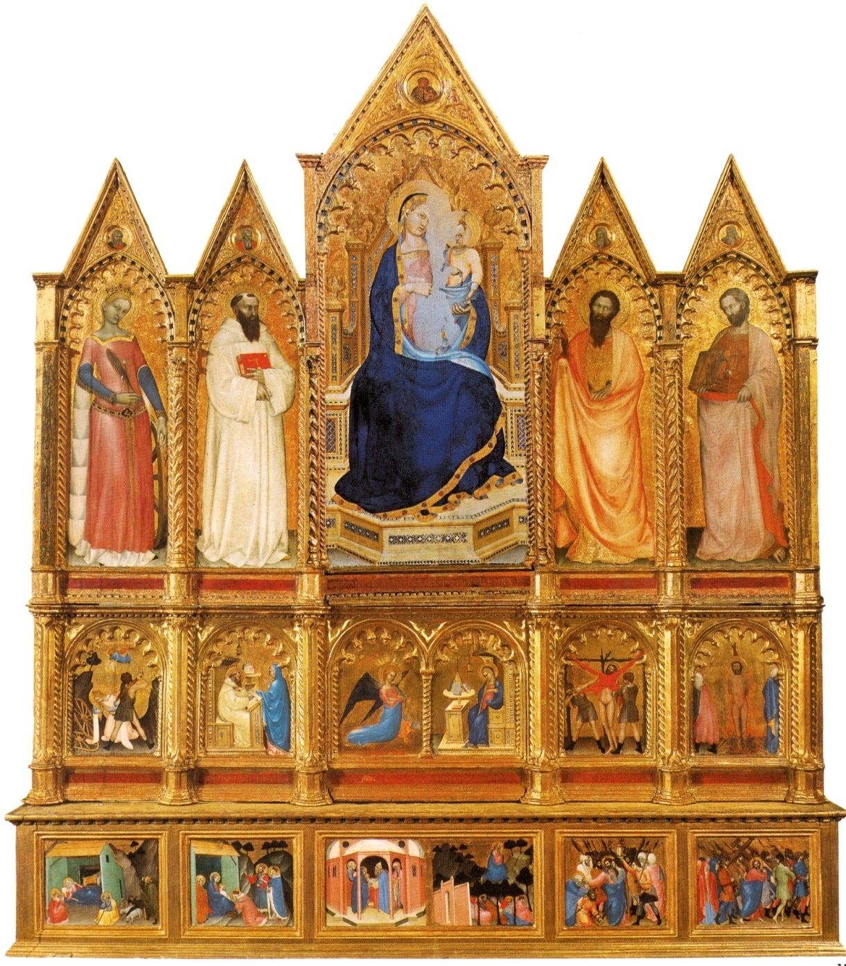Polyptych with Madonna and Saints - Giovanni da Milano作品,无水印高清图 - 麦田艺术