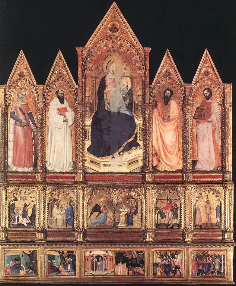 Polyptych with Madonna and Saints - Giovanni da Milano作品,无水印高清图 - 麦田艺术