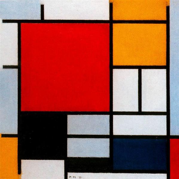 Composition with Large Red Plane, Yellow, Black, Gray and Blue - Piet ... Composition with Large Red Plane, Yellow, Black, Gray and Blue - Piet ...