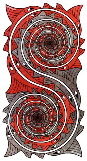 Cycle - M.C. Escher 作品高清大图 - 麦田艺术