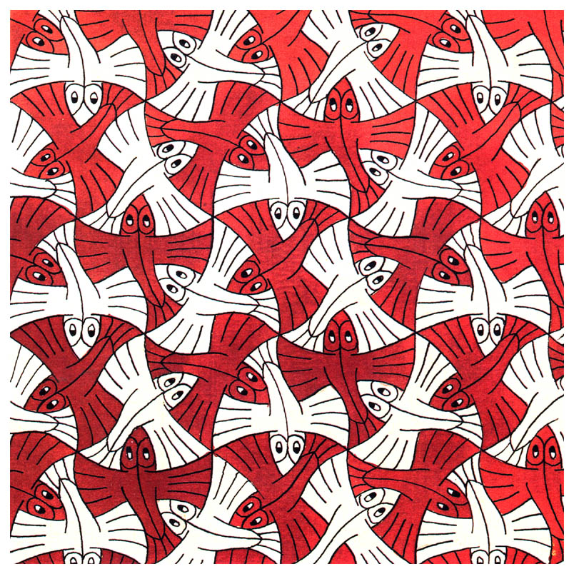 Flying Fish - M.C. Escher 作品高清大图 - 麦田艺术