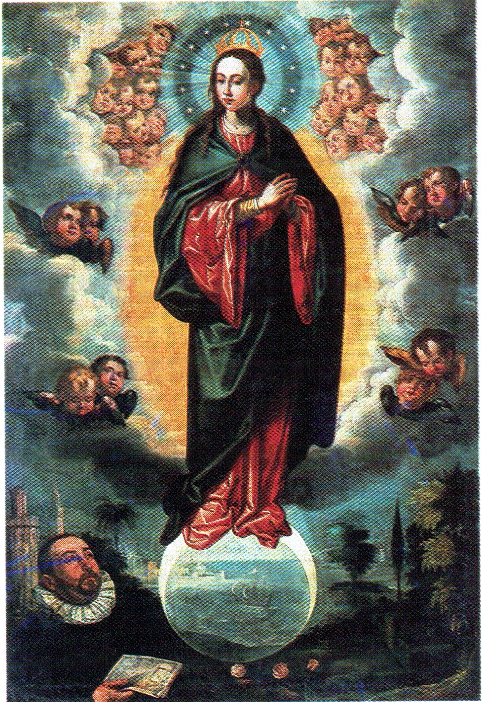 Inmaculada con Miguel del Cid - Francisco Pacheco 作品高清大图 - 麦田艺术