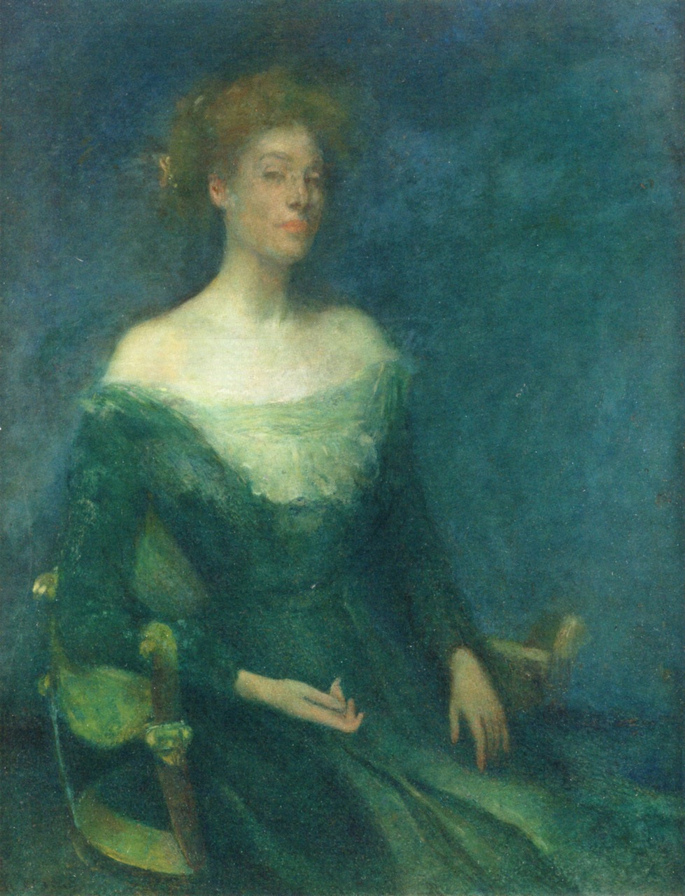 Lyda in Green - Thomas Dewing 作品高清大图 - 麦田艺术 Lyda in Green - Thomas Dewing 作品高清大图 - 麦田艺术